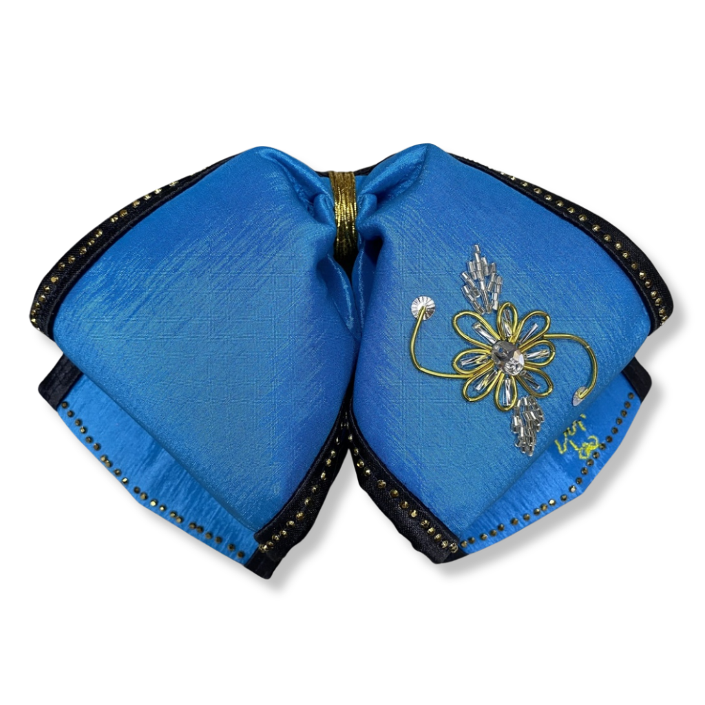Moño Azul Bordado Canutillo - Vestir Charro PM
